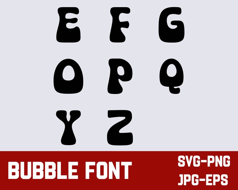 Bubble Font Groovy Font Bubble Script Font Bubble Letters Svg Retro ...