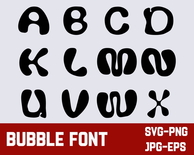 Bubble Font | Groovy Font | Bubble Script Font | Bubble Letters Svg ...