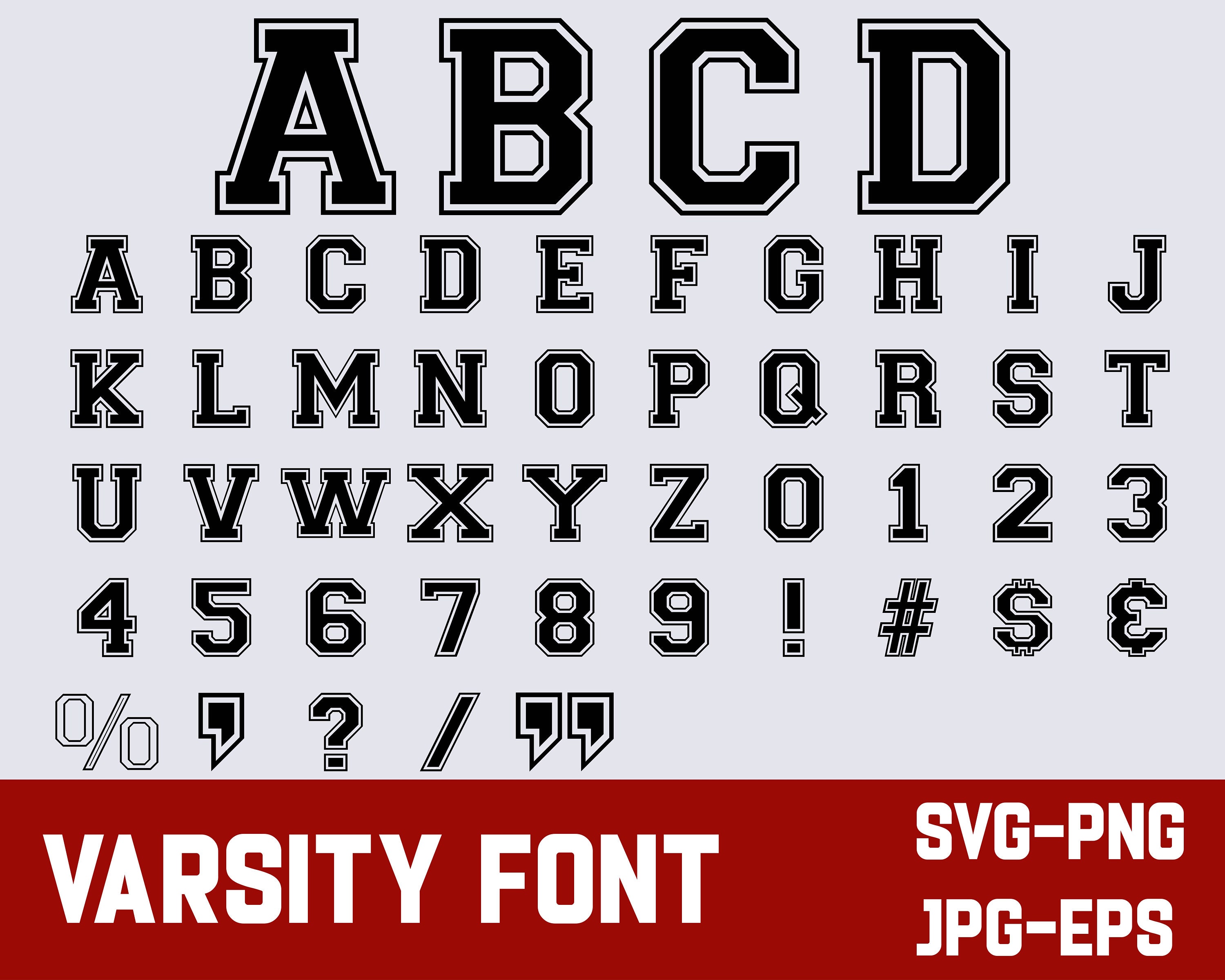 Varsity Font Svg | Varsity Font | Varsity Letters | Mirror Font Svg ...