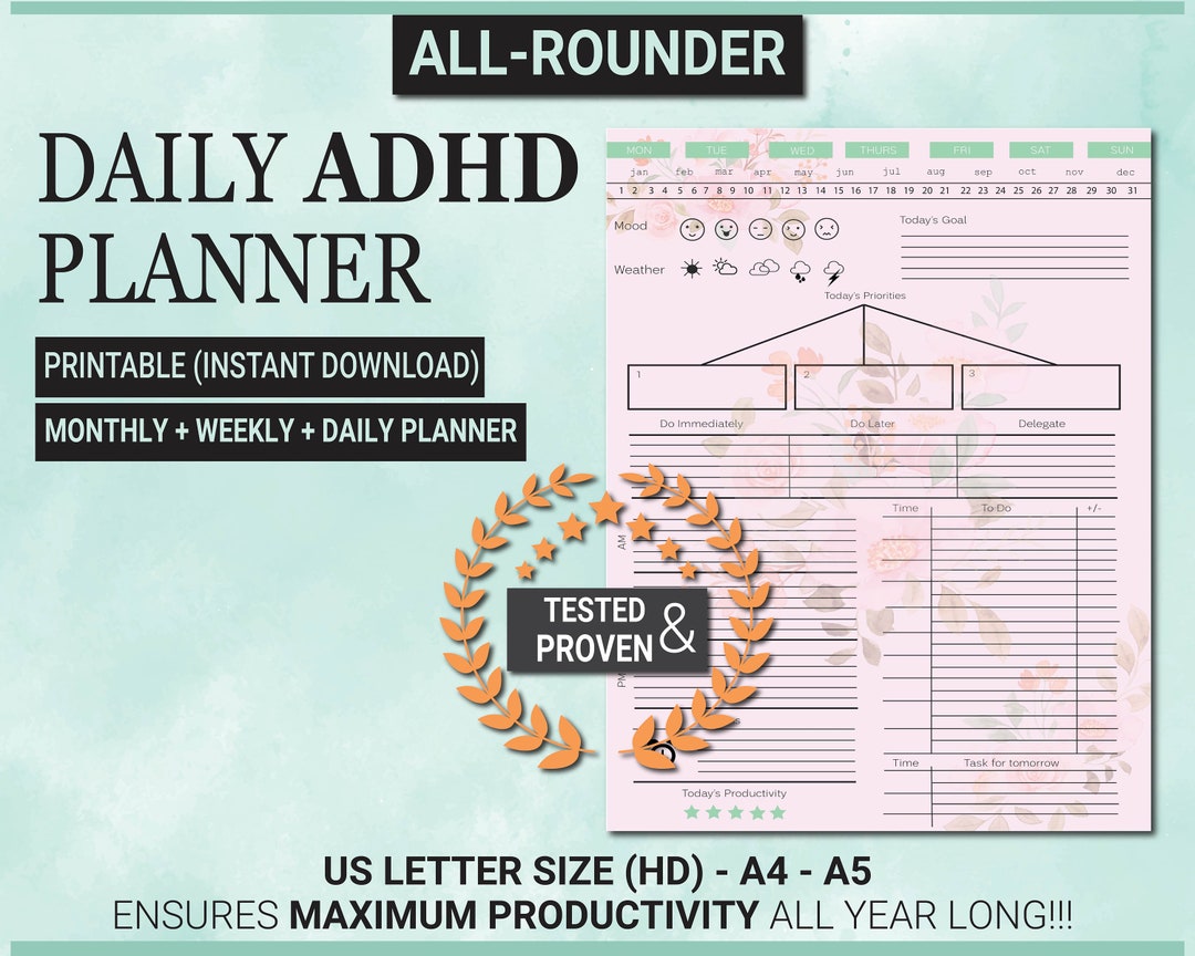 Adhd Daily Planner Adhd Digital Planner Adhd to Do List to Do List Adhd ...