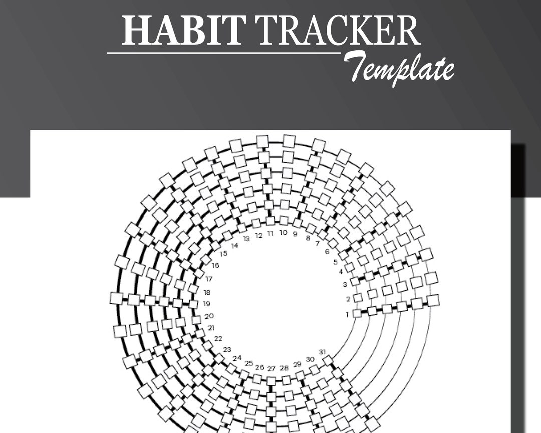 Habbit Tracker | 30 Day Habit Tracker | Circle Habit Tracker | Monthly ...