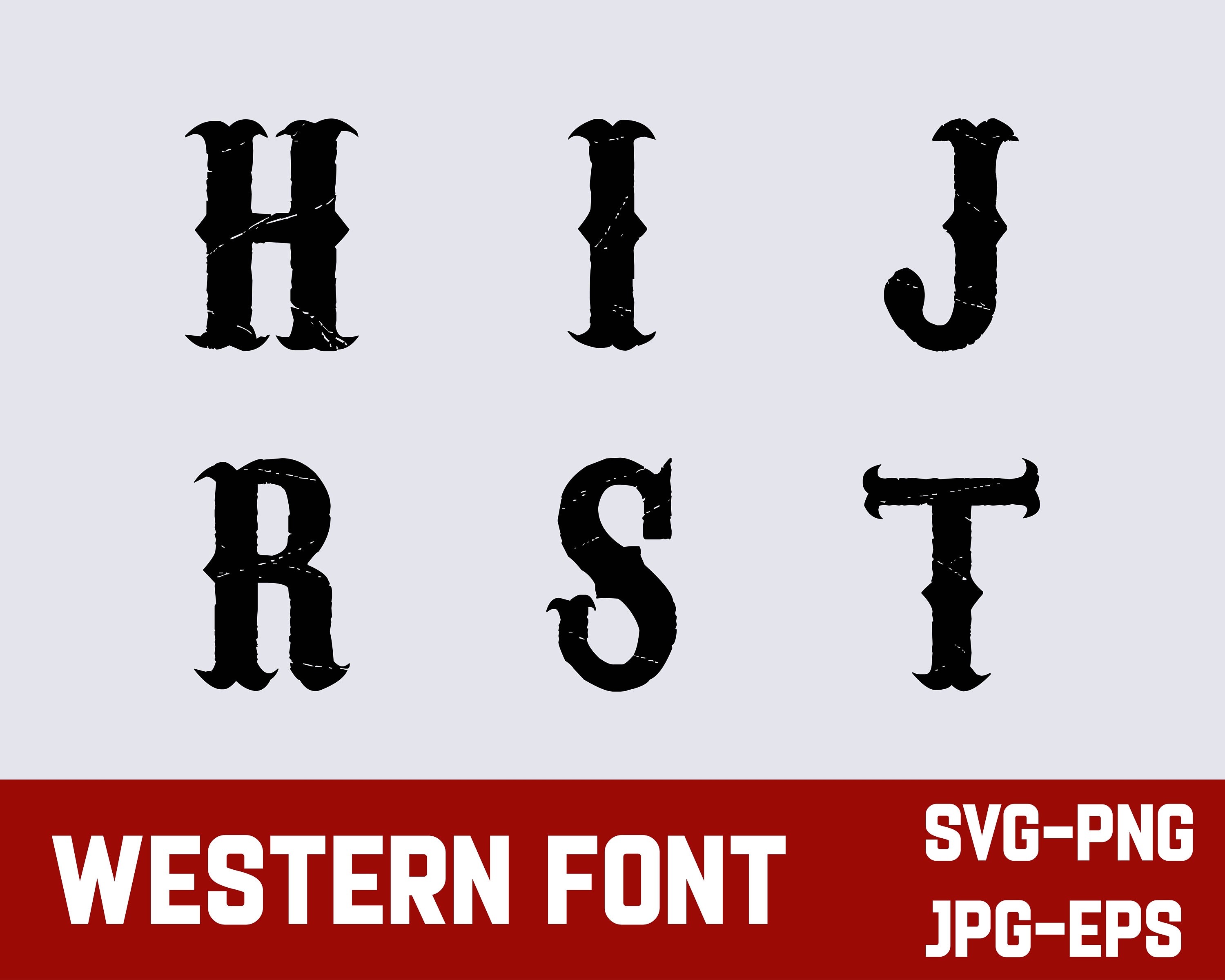Cowboy Font: Western Style (digital Download) - Etsy