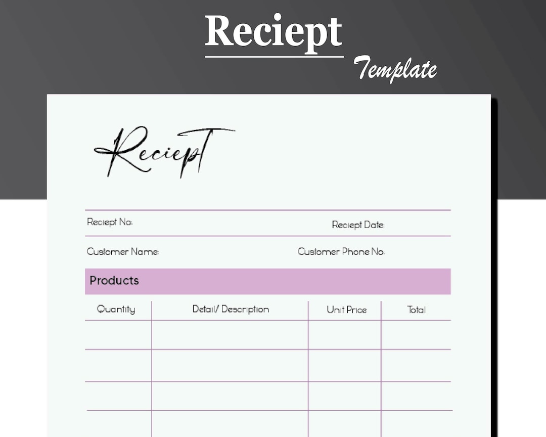Receipt Template | Receipts | Business Receipt | Invoice Receipt ...