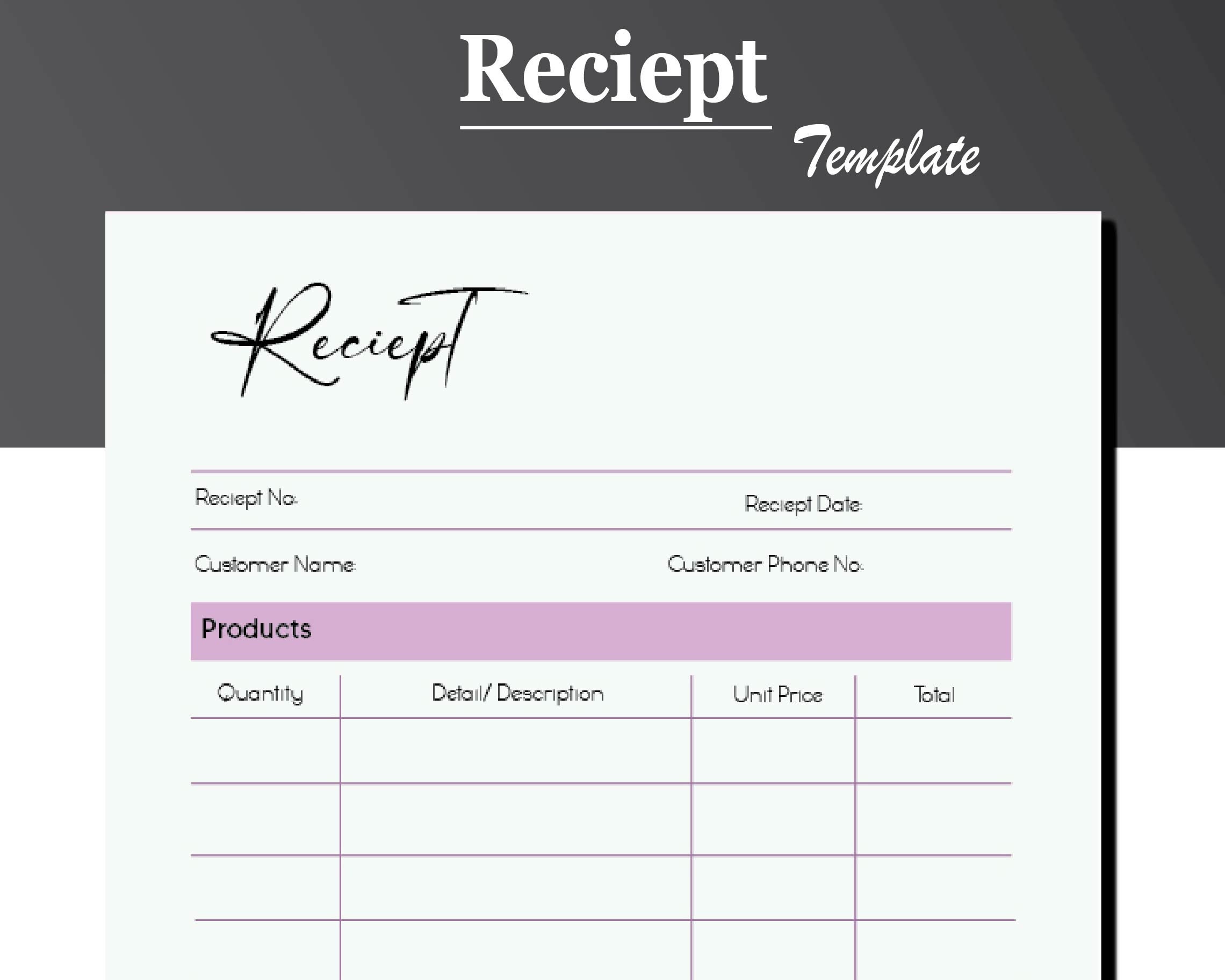 Receipt Template | Receipts | Business Receipt | Invoice Receipt ...