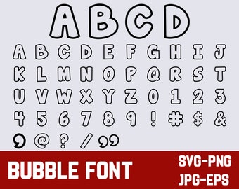 Bubble Font Groovy Font Bubble Script Font Bubble Letters Svg Retro ...