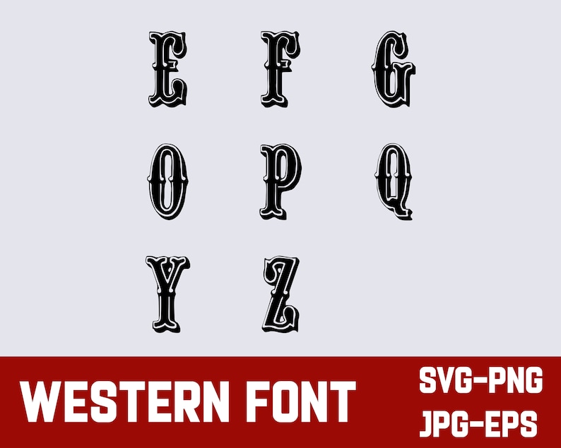 Cowboy Font: Western Style (digital Download) - Etsy