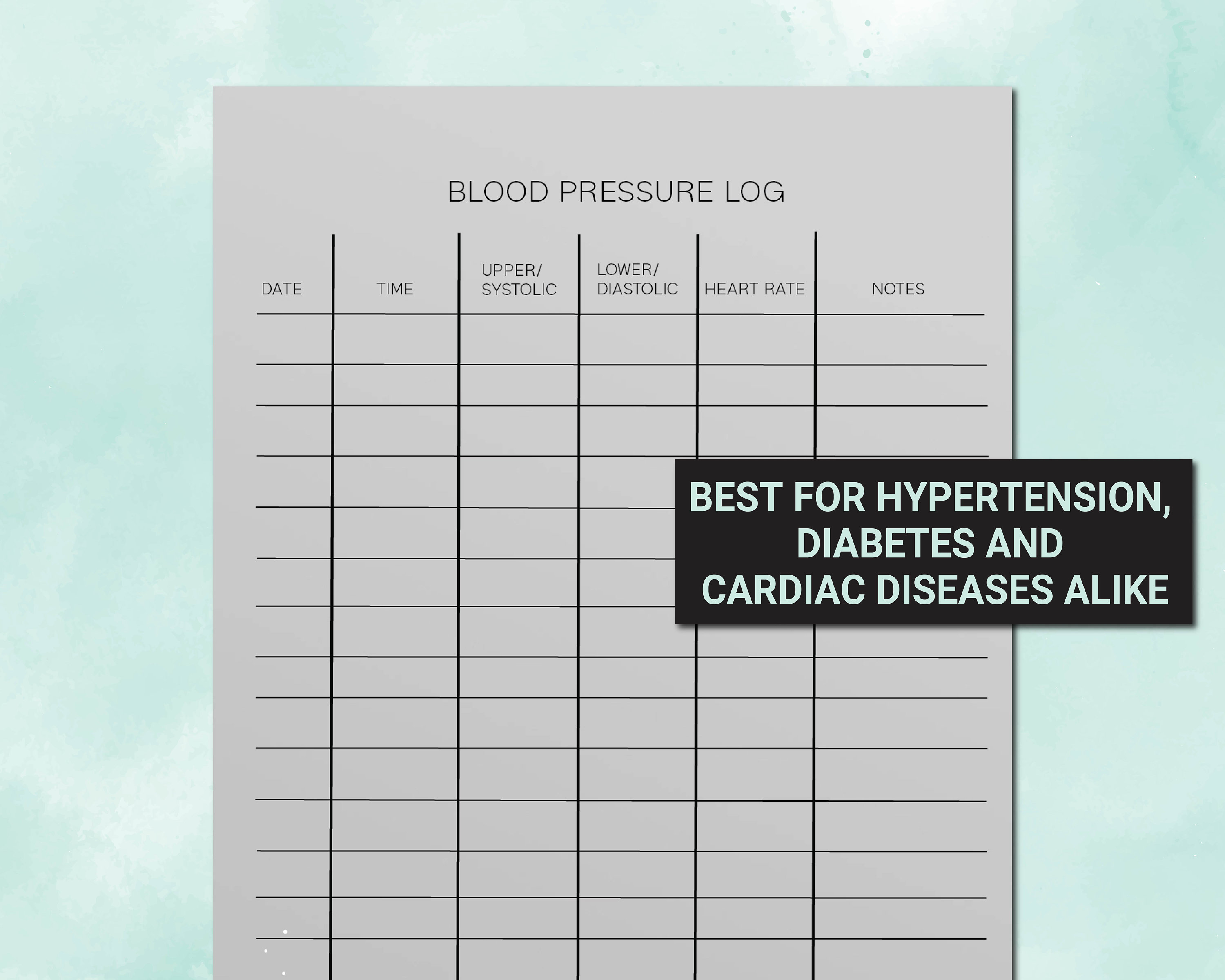 Blood Pressure Log Blood Pressure Chart Blood Pressure Hypertension ...