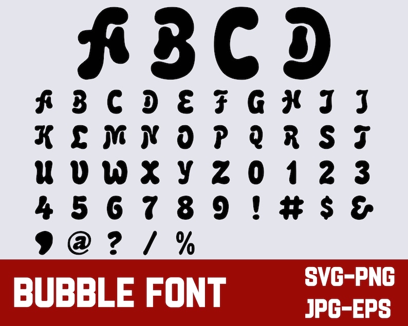 Bubble Font Groovy Font Bubble Script Font Bubble Letters Svg Retro ...