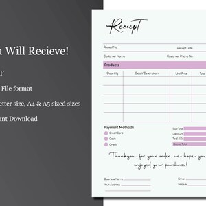 Receipt Template | Receipts | Business Receipt | Invoice Receipt ...