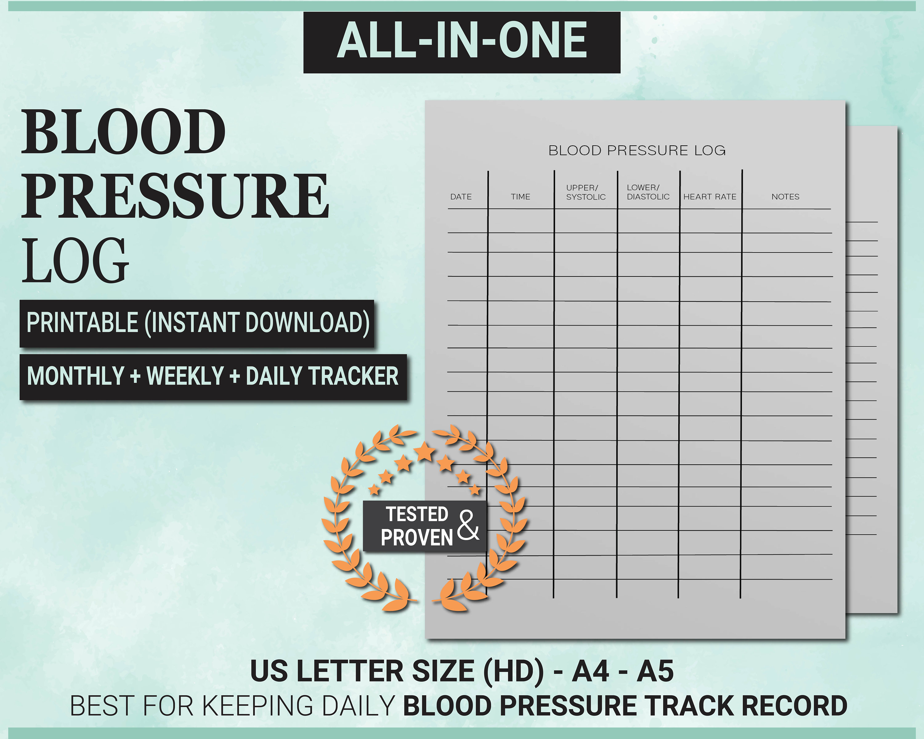 Blood Pressure Log Blood Pressure Chart Blood Pressure Hypertension ...