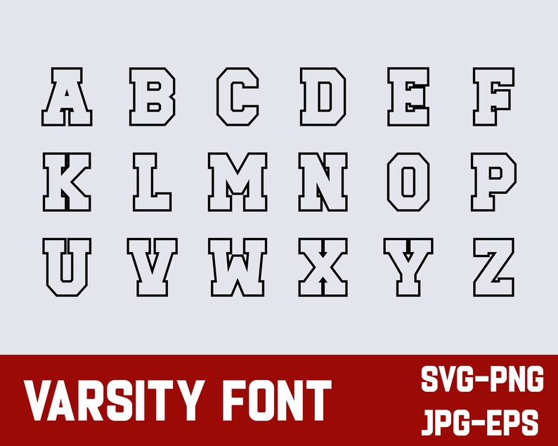 Varsity Font SVG: College Sport Letters (digital Download) - Etsy