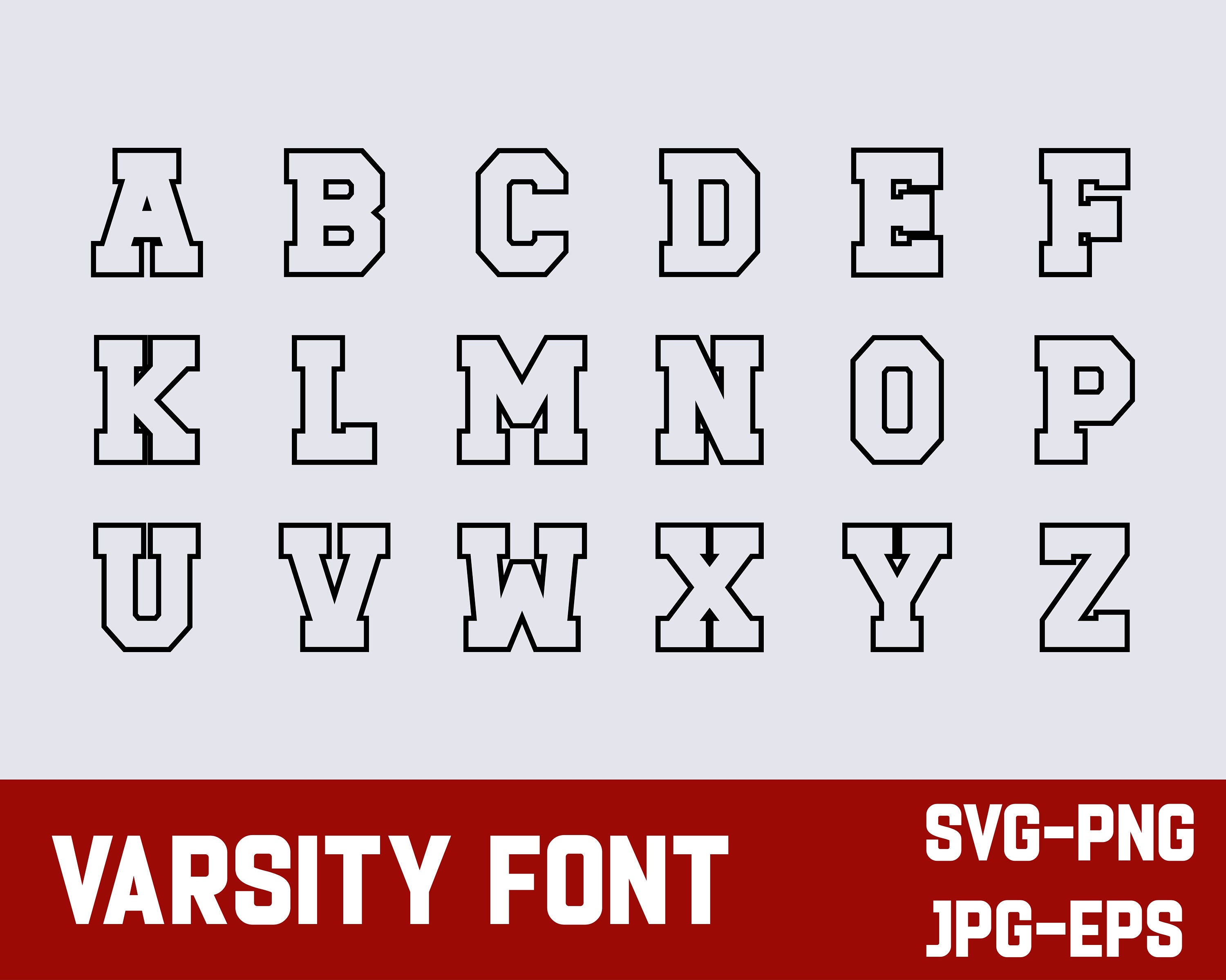 Varsity Font Svg Varsity Font Varsity Letters Mirror Font Svg Varsity ...