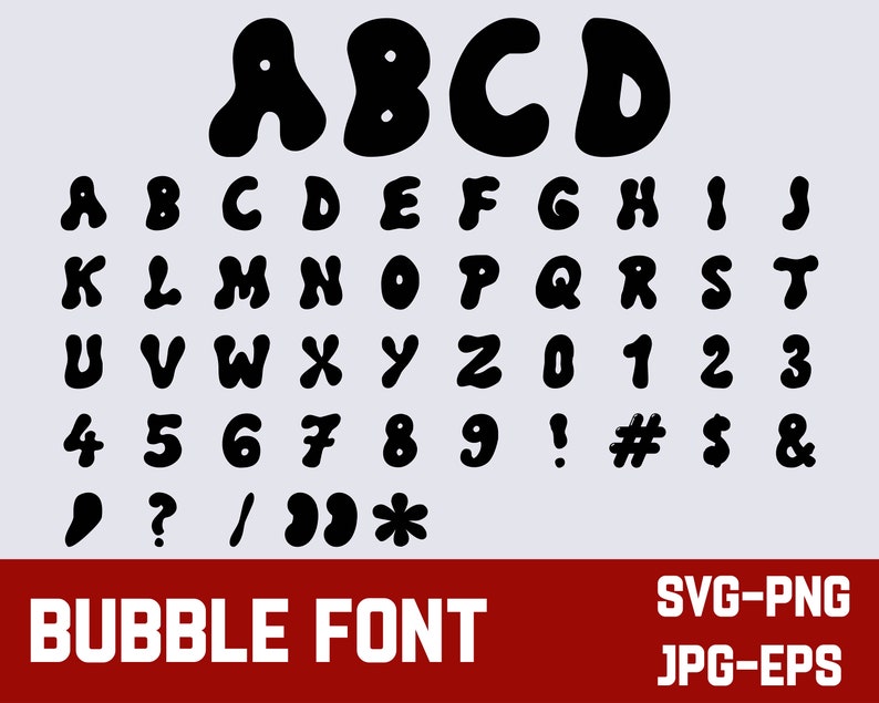 Bubble Font | Groovy Font | Bubble Script Font | Bubble Letters Svg ...