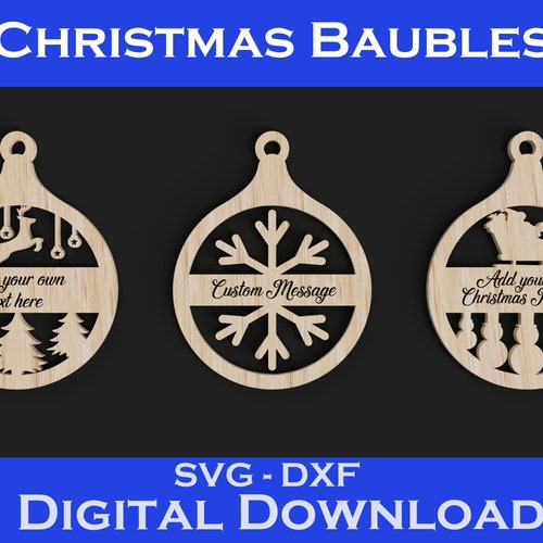 Christmas Bauble Design Files for Laser Cutting 1. SVG DXF. - Etsy