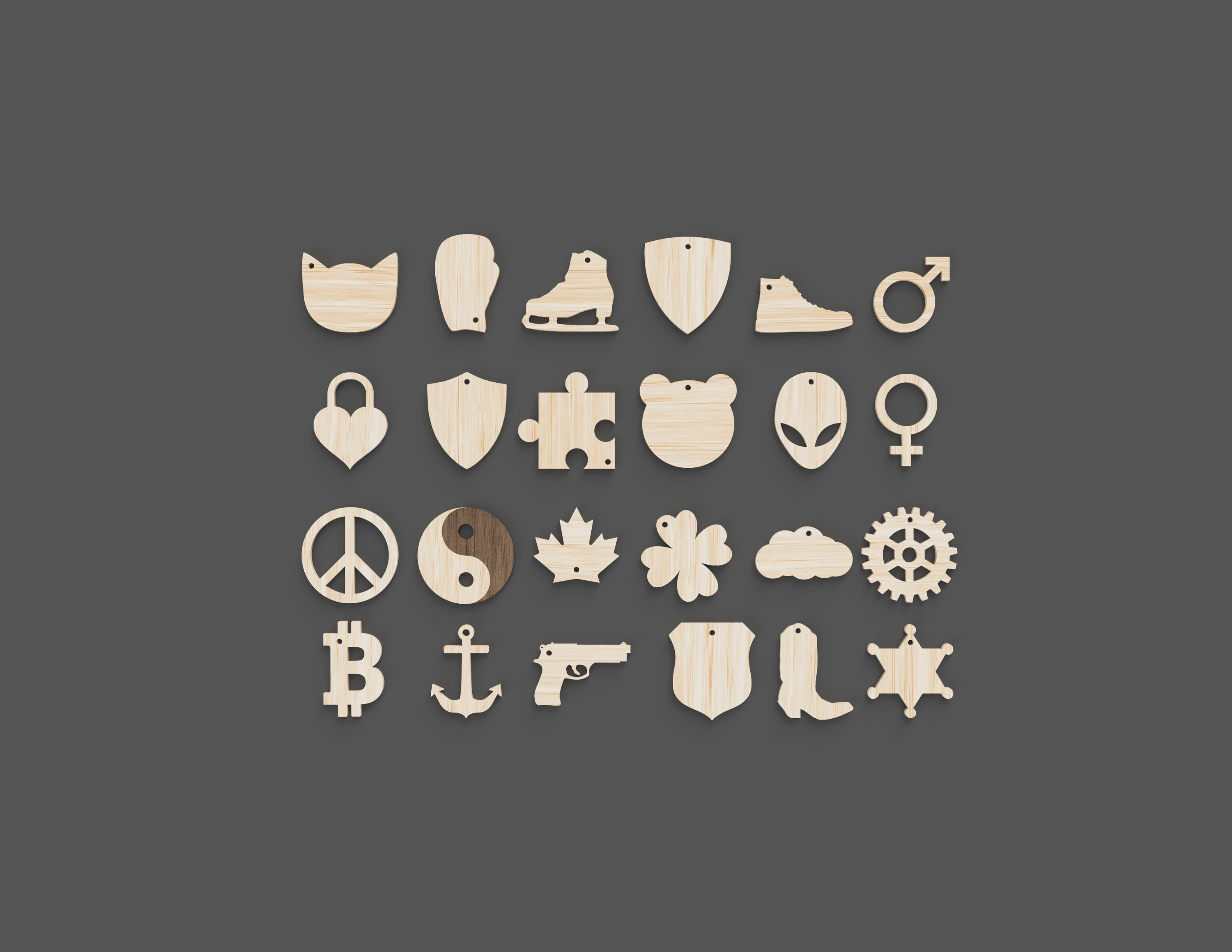 Keyring Design Files for Laser Cutting #4. SVG, DXF. - Keychain Designs ...