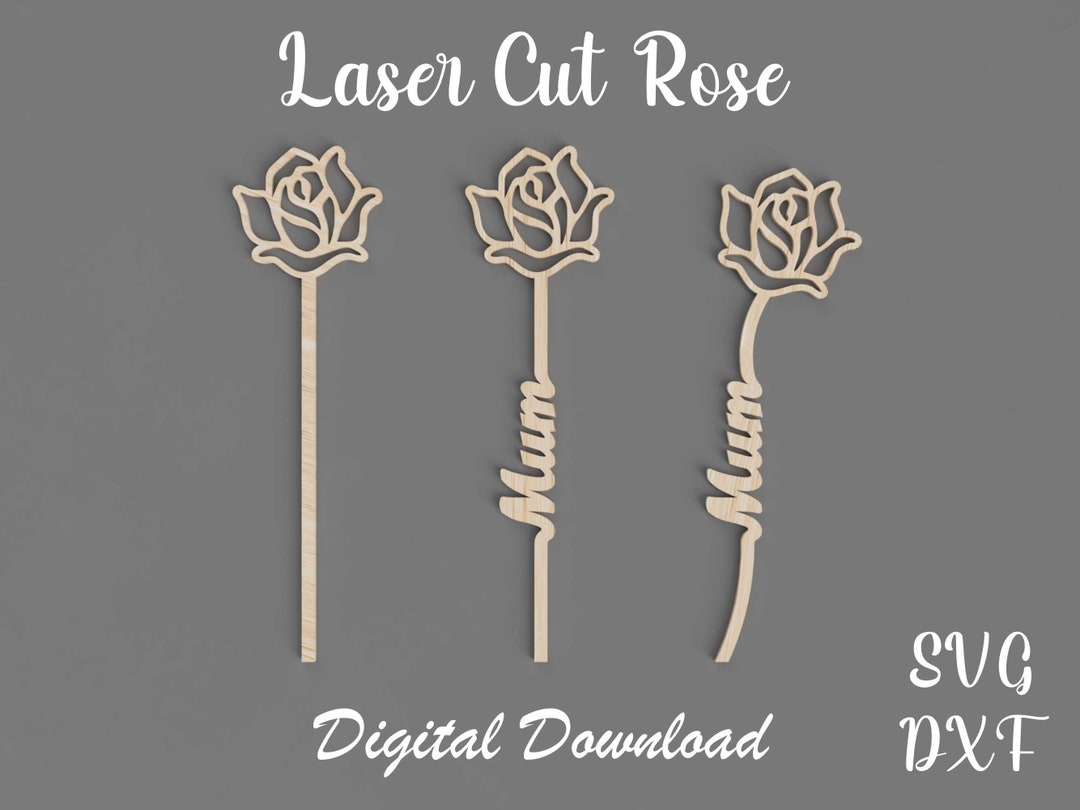 Laser Cut Rose Design Files for Laser Cutting #1. SVG, DXF. - Gift ...