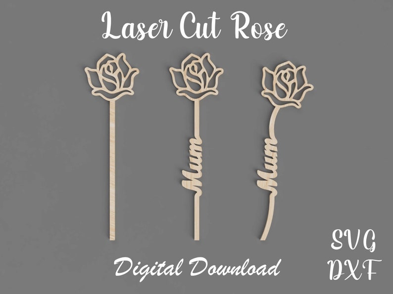 Laser Cut Rose Design Files for Laser Cutting #1. SVG, DXF. - Gift ...