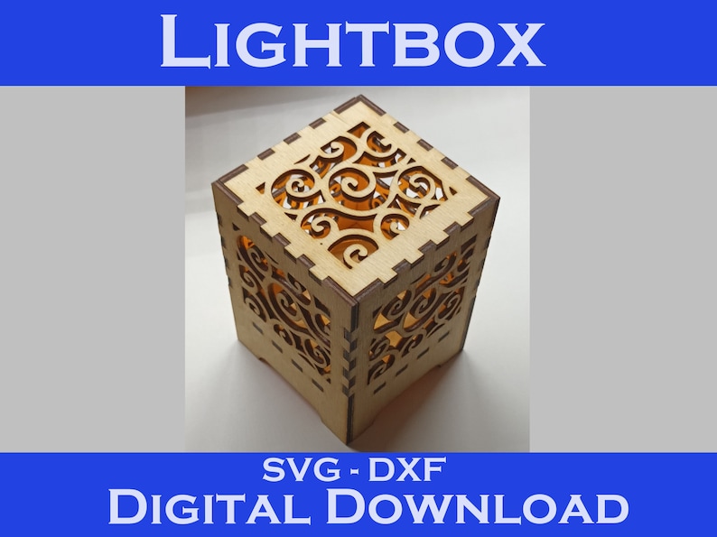 Decorative Light Box - Design Files for Laser Cutting. SVG, DXF, PNG ...