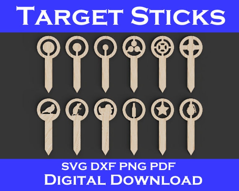 Target Sticks - Destructible Air Rifle Targets - Cut Files. SVG, DXF ...