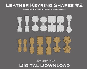 Leather Keyring Design Files for Laser or Vinyl Cutters. SVG, DXF, PNG ...