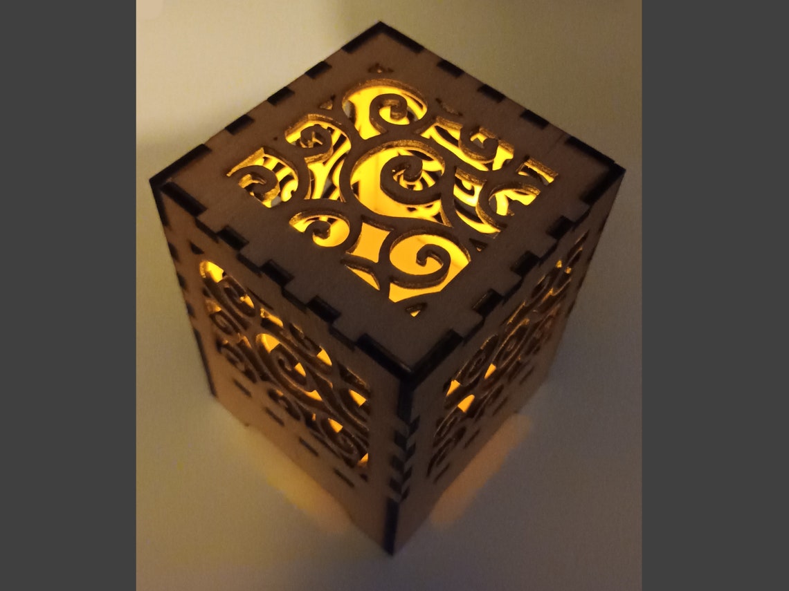 Decorative Light Box Design Files for Laser Cutting. SVG, DXF, PNG ...