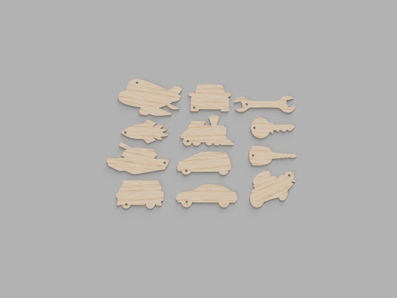 Keyring Design Files for Laser Cutting #2. SVG, DXF, PNG. - Keychain ...