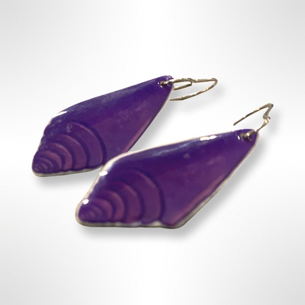 Purple Shell Earrings - Etsy