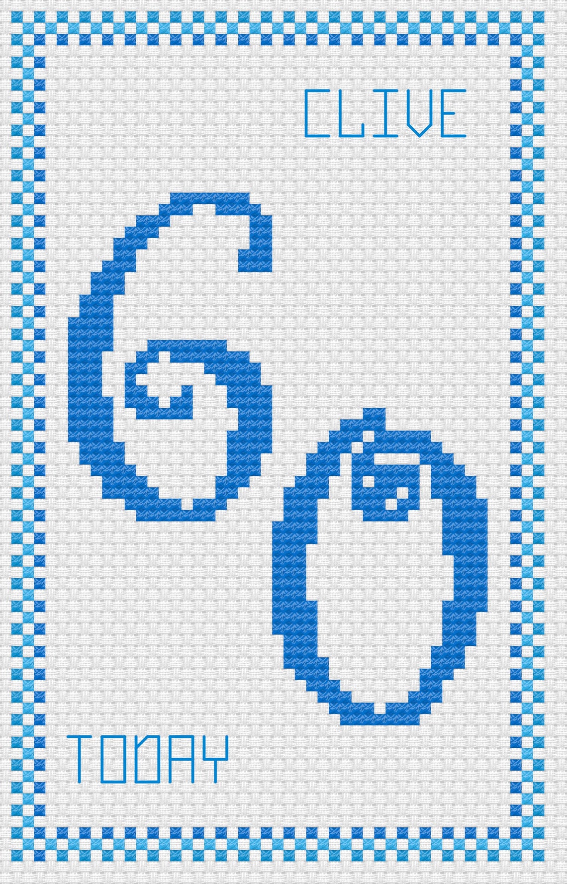 60th Birthday Card Blue Cross Stitch Digital Download - Etsy