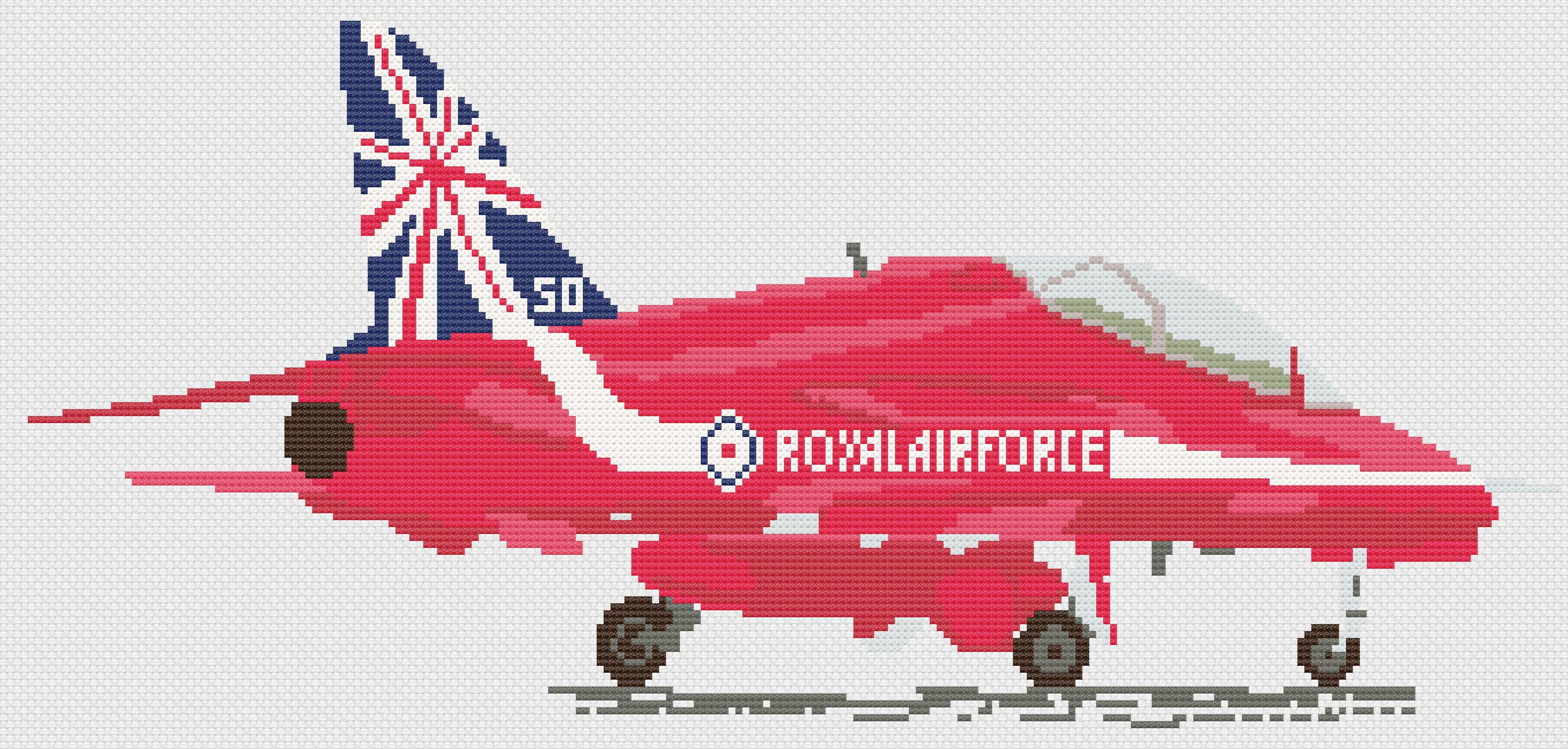 Red Arrows 50th Anniversary Aircraft Cross Stitch Digital - Etsy