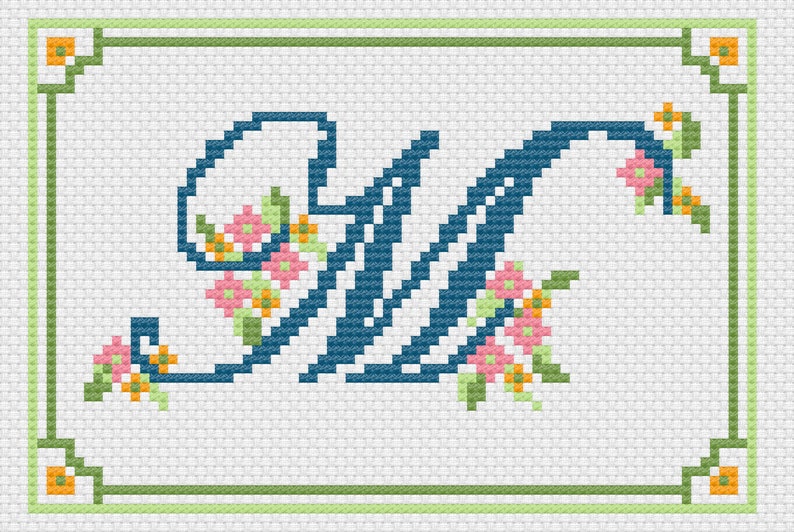 Alphabet Letter M Cross Stitch Digital Download - Etsy