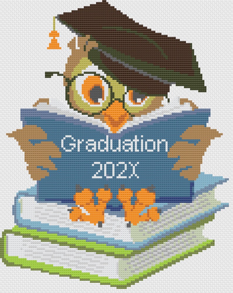 Graduation Owl Cross Stitch Digital Download - Etsy
