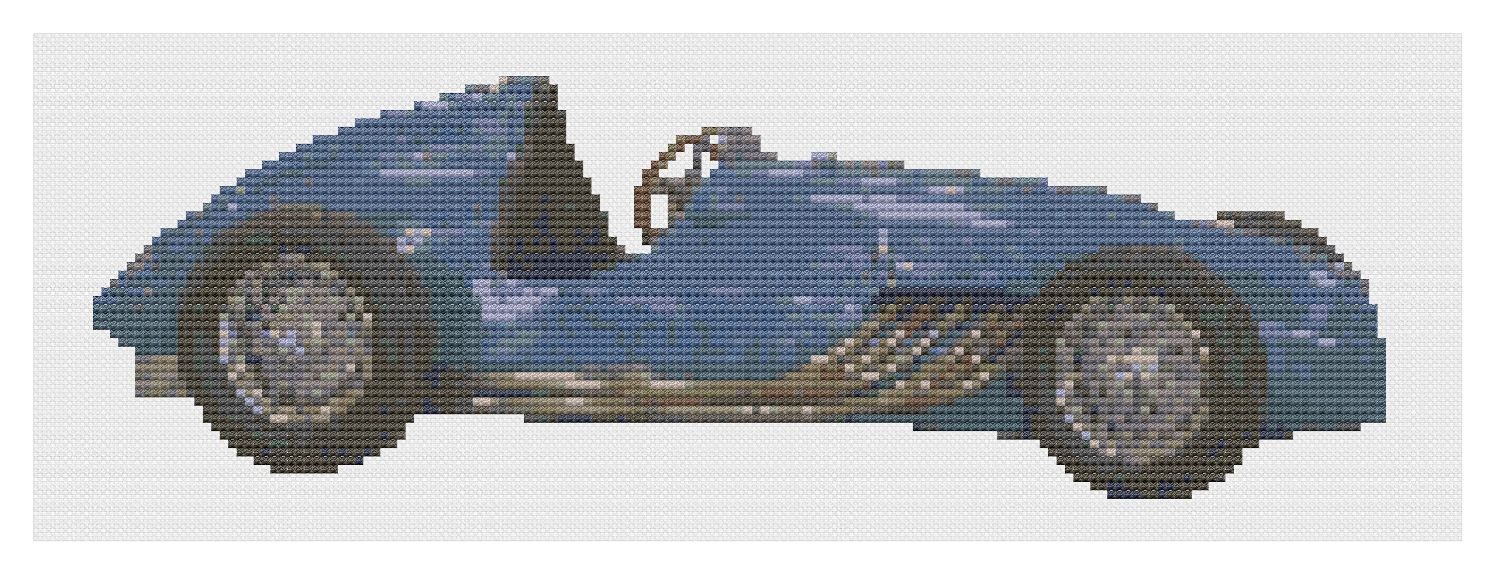 Blue Racing Car Cross Stitch Digital Download - Etsy