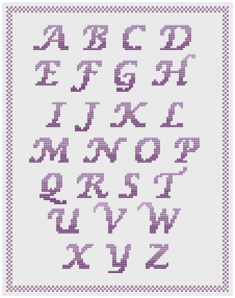 Alphabet Sampler Cross Stitch Digital Download - Etsy
