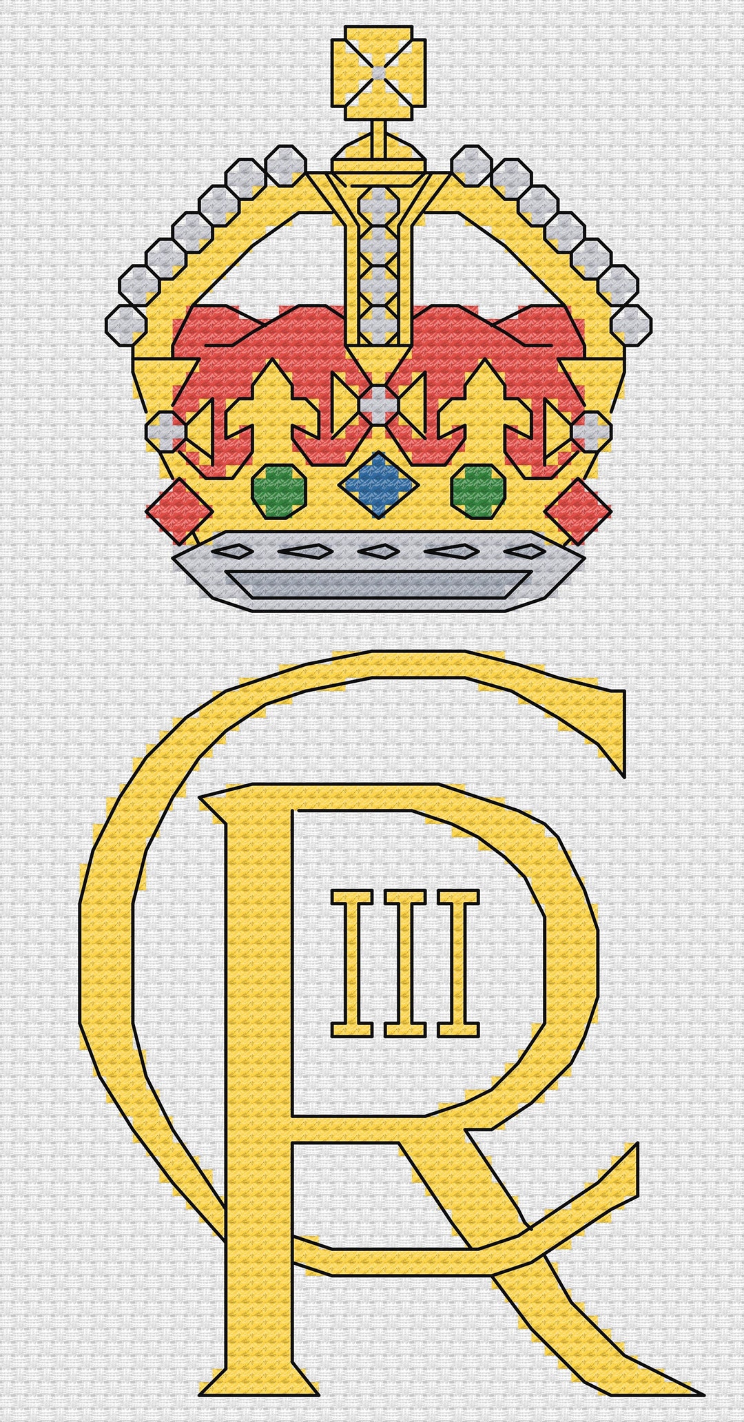 HM King Charles III Coronation - Cypher Cross Stitch Kit - Etsy