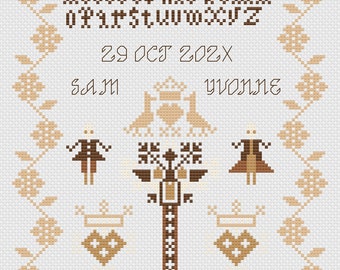 Victorian Wedding Sampler Kit for Counted Cross Stitch 46K - Etsy