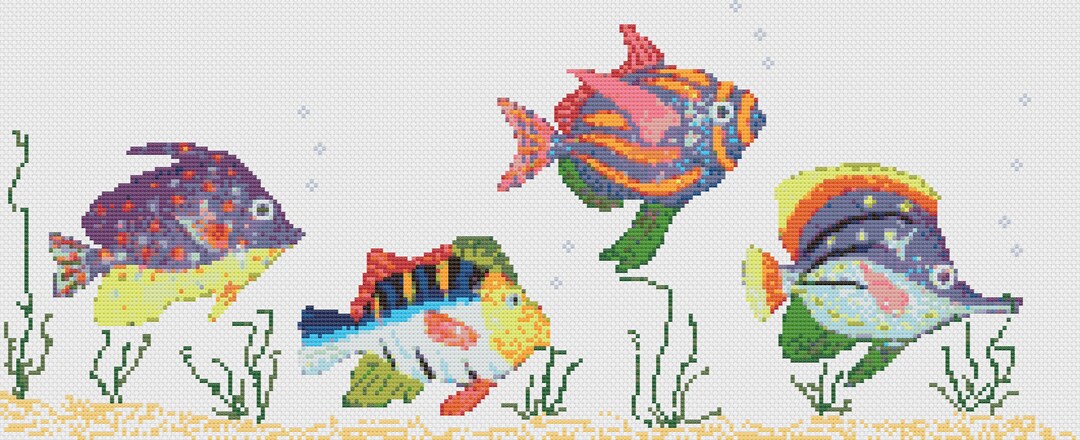 Colourful Fish Cross Stitch Digital Download - Etsy