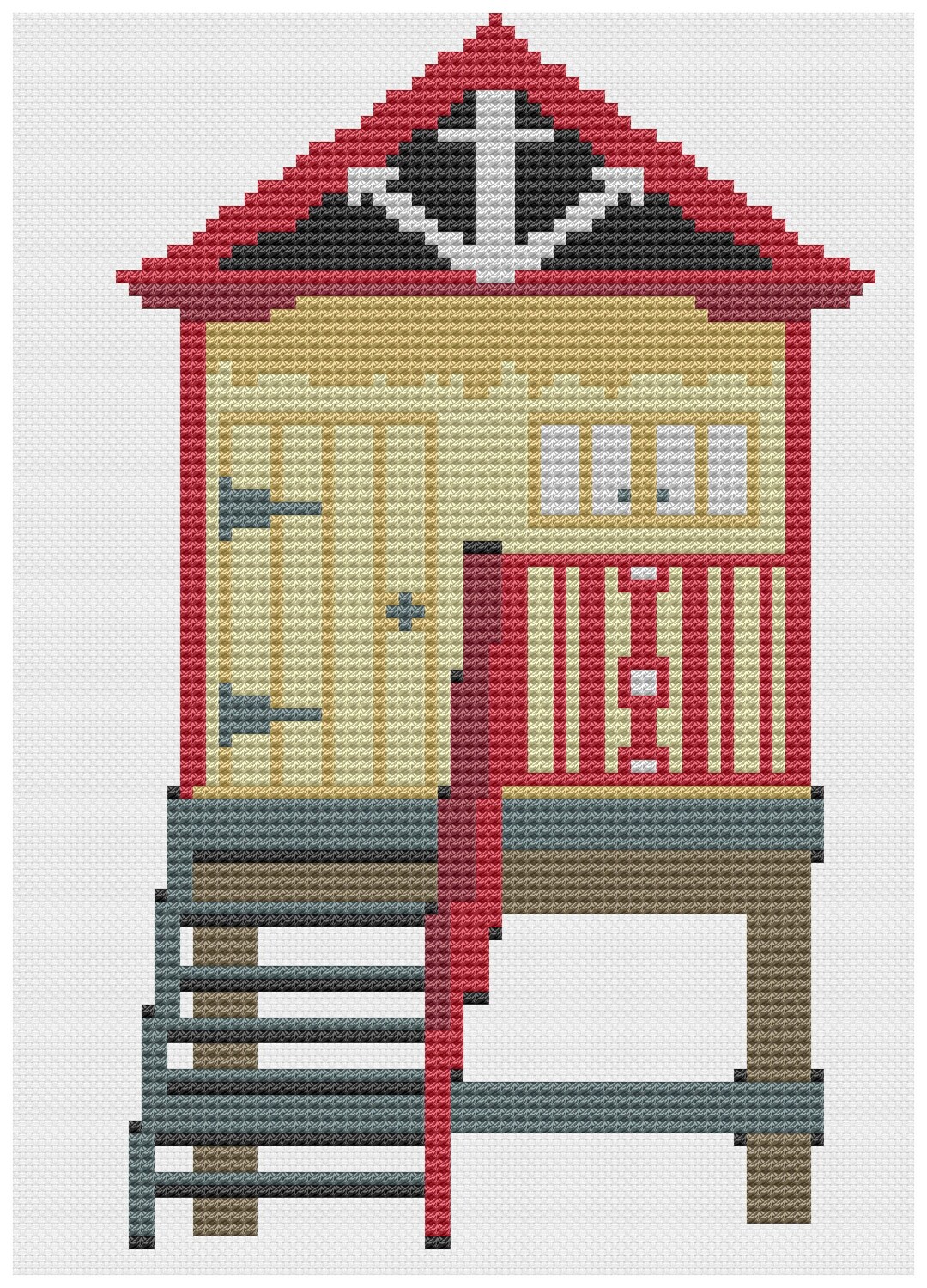 Beach Hut Cross Stitch Digital Download - Etsy