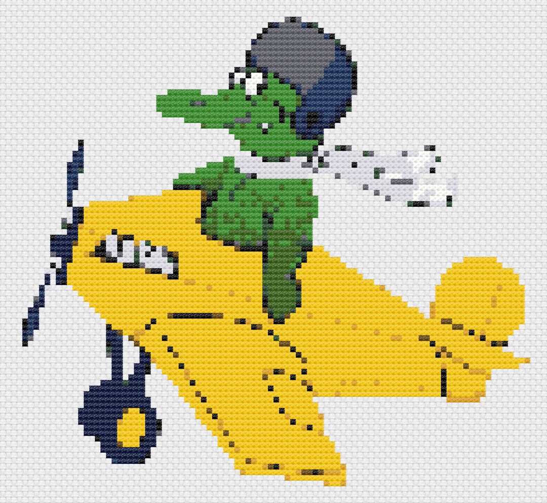 Yellow Gator Plane Cross Stitch Digital Download - Etsy