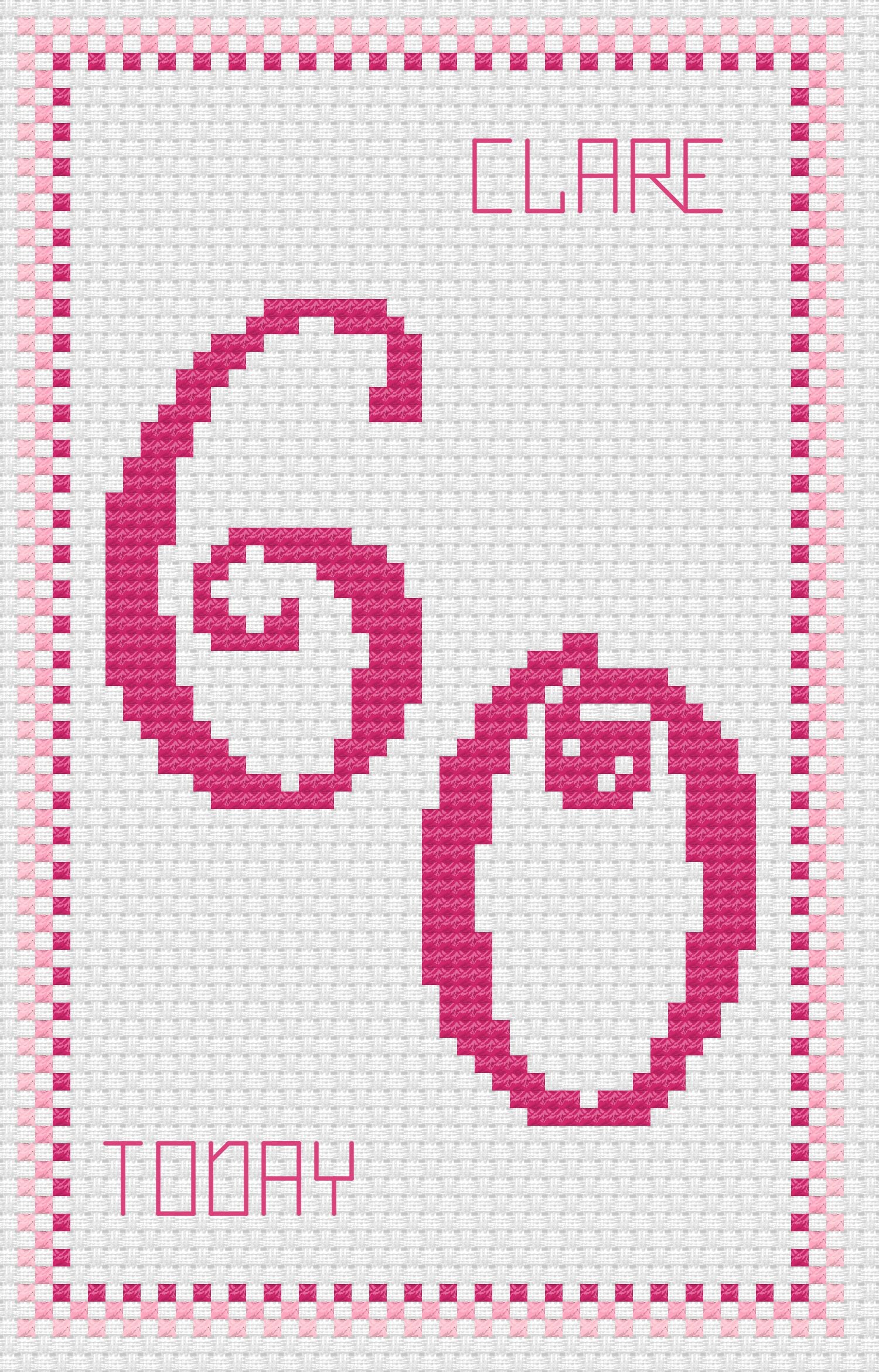 60th Birthday Card Pink Cross Stitch Digital Download - Etsy