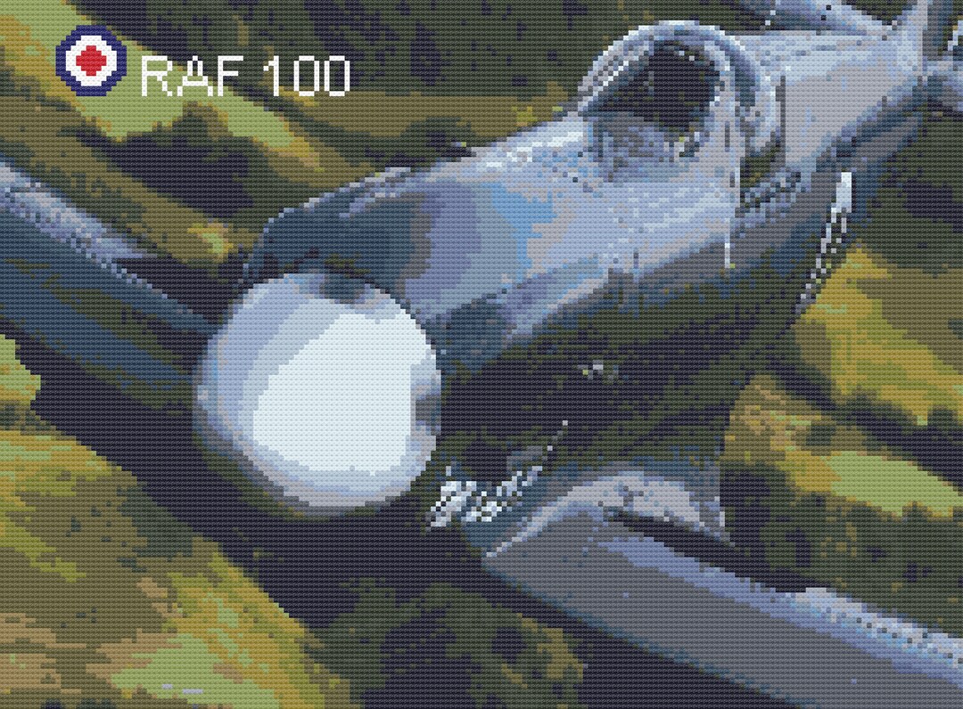 RAF 100 Spitfire Aeroplane Cross Stitch Digital Download - Etsy