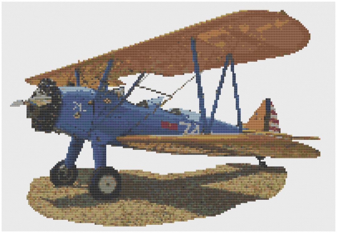 Boeing Stearman Aircraft Cross Stitch Digital Download - Etsy
