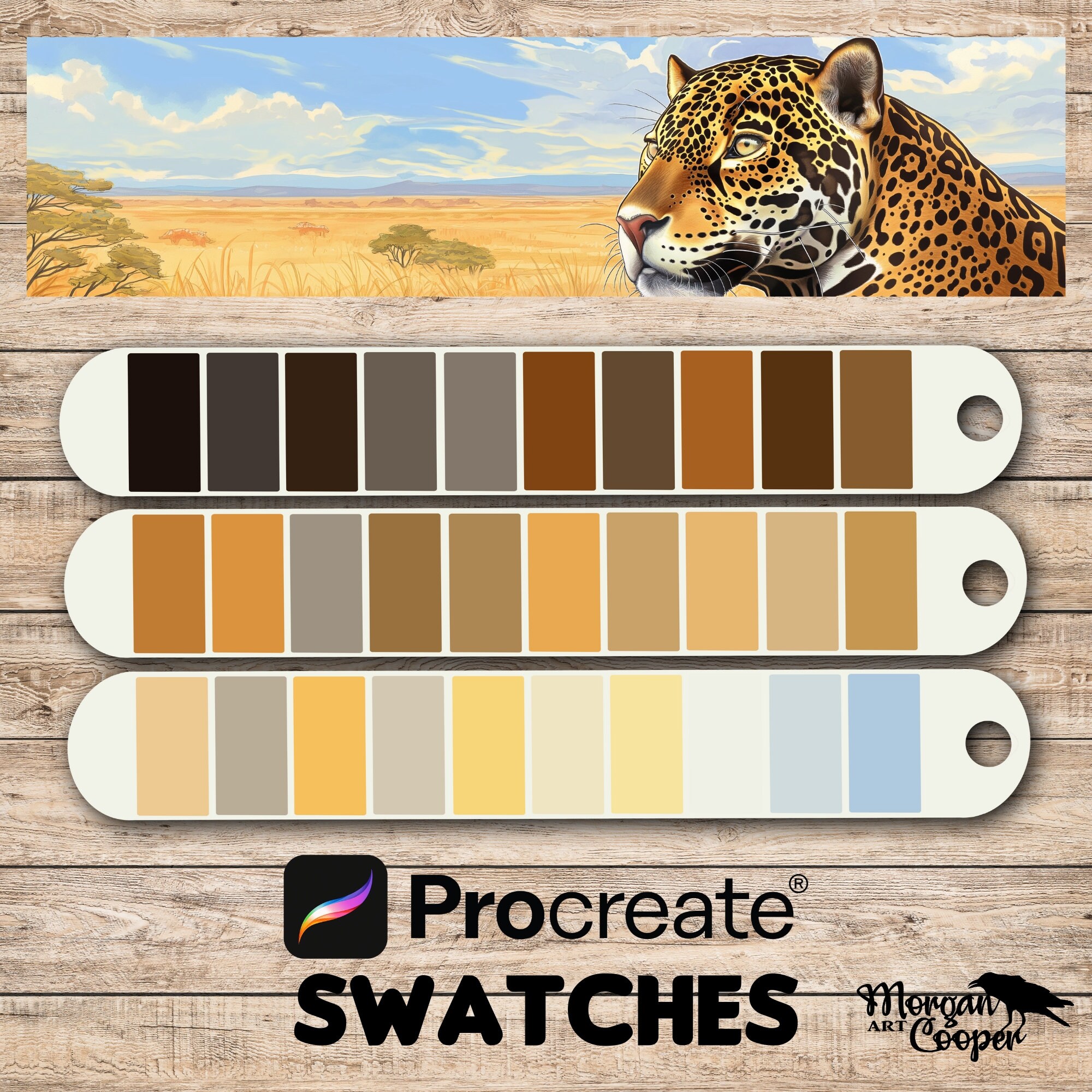 Safari Jaguar Procreate Swatches Color Palette Also for Use With Other ...