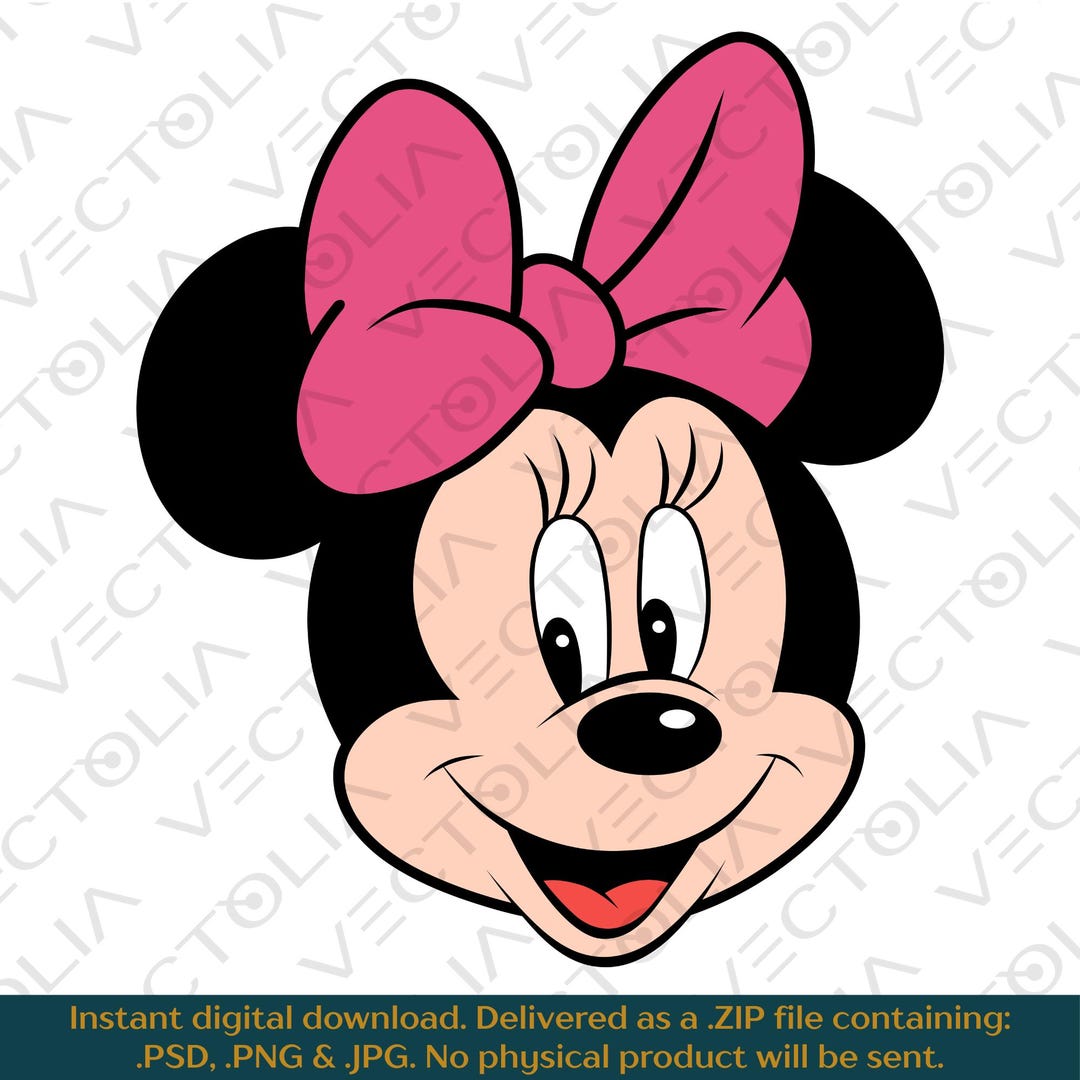 Minnie Mouse Happy Face - Hand-drawn Vector Design - Vintage 80s ...