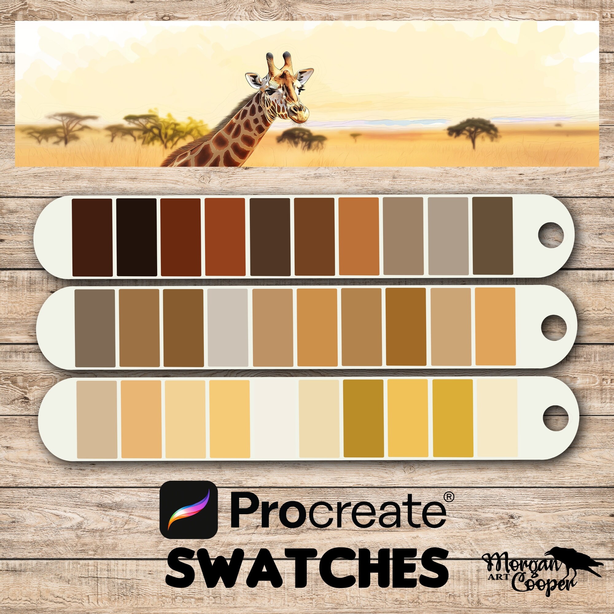 Safari Giraffe Procreate Swatches Color Palette Also for Use With Other ...