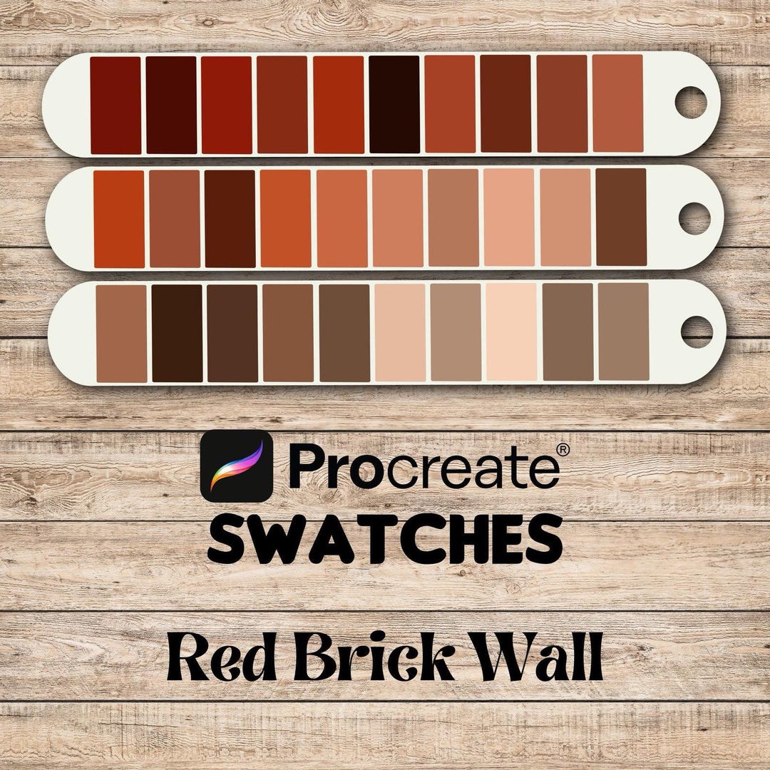 Red Brick Wall Procreate Swatches Color Palette Also for Use With Other ...