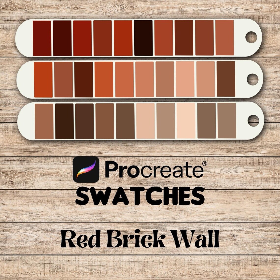 Red Brick Wall Procreate Swatches Color Palette Also for Use With Other ...