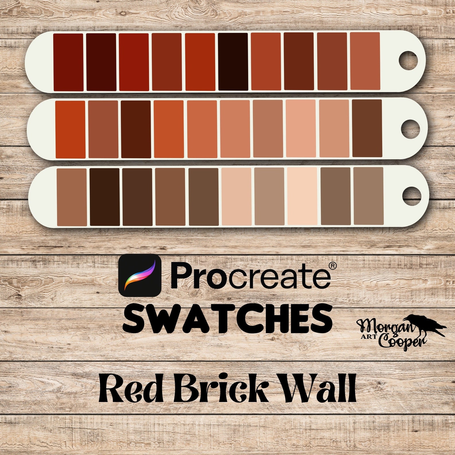 Red Brick Wall Procreate Swatches Color Palette Also for Use With Other ...