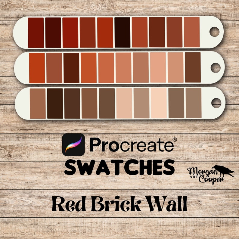 Red Brick Wall Procreate Swatches Color Palette Also for Use With Other ...
