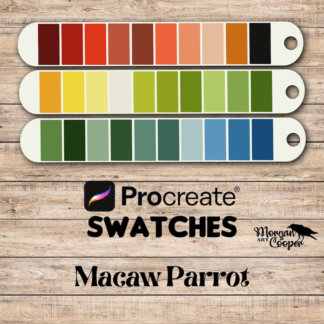 Macaw Parrot Procreate Swatches Color Palette Also for Use With Other ...