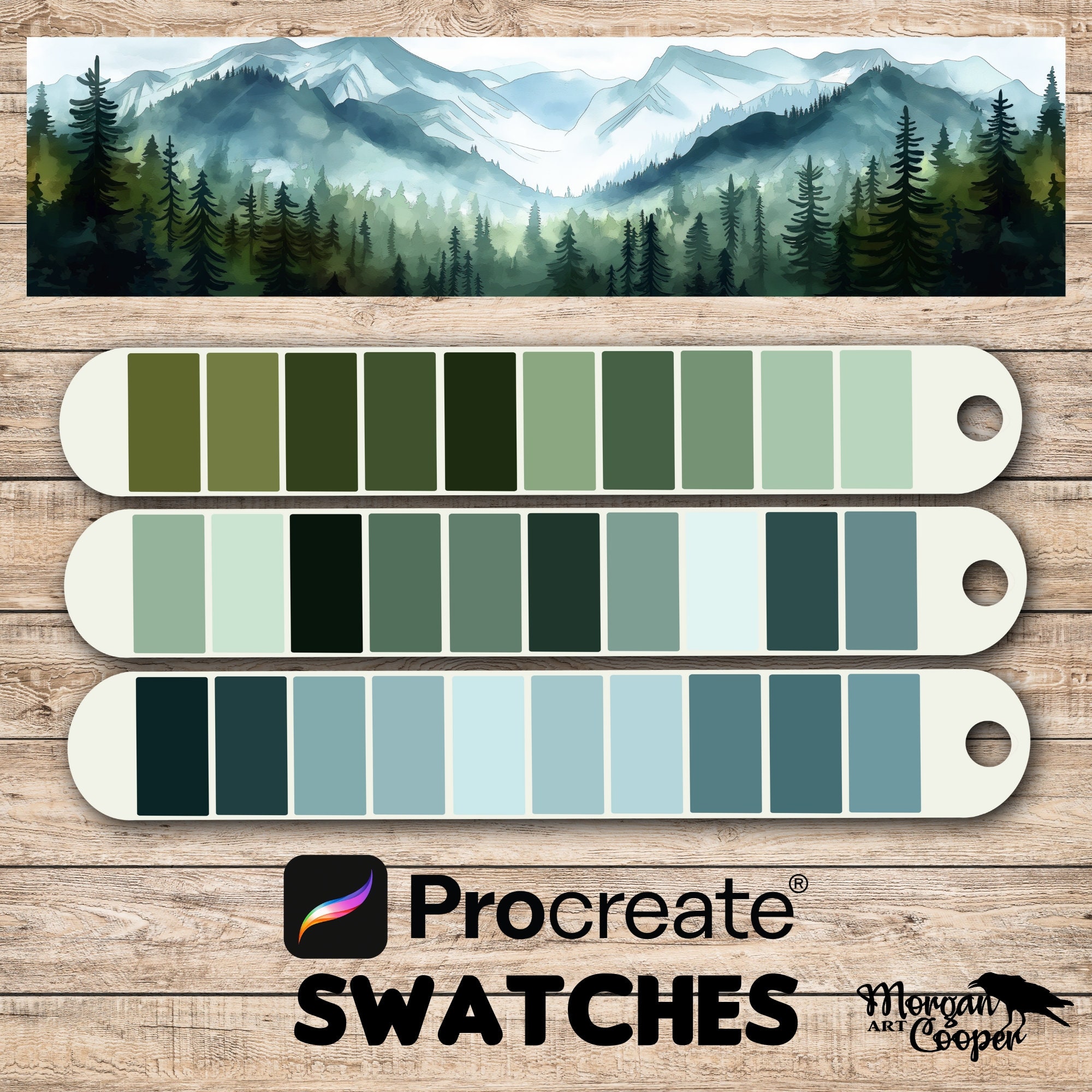 Misty Landscape Procreate Swatches Color Palette Also for Use With ... Misty Landscape Procreate Swatches Color Palette Also for Use With ...